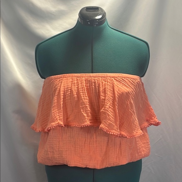 Michael Stars | Tops | Michael Stars Pink Ruffled Smocked Crop Top ...